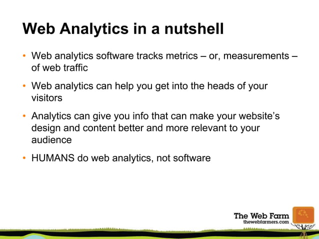 Web Analytics 101 - ChicagoCOUNTS | PPT | Web Development | Internet