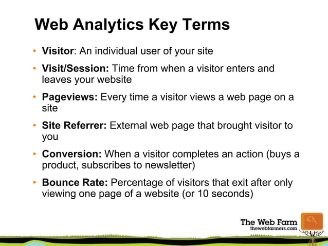 Web Analytics 101 - ChicagoCOUNTS | PPT | Web Development | Internet
