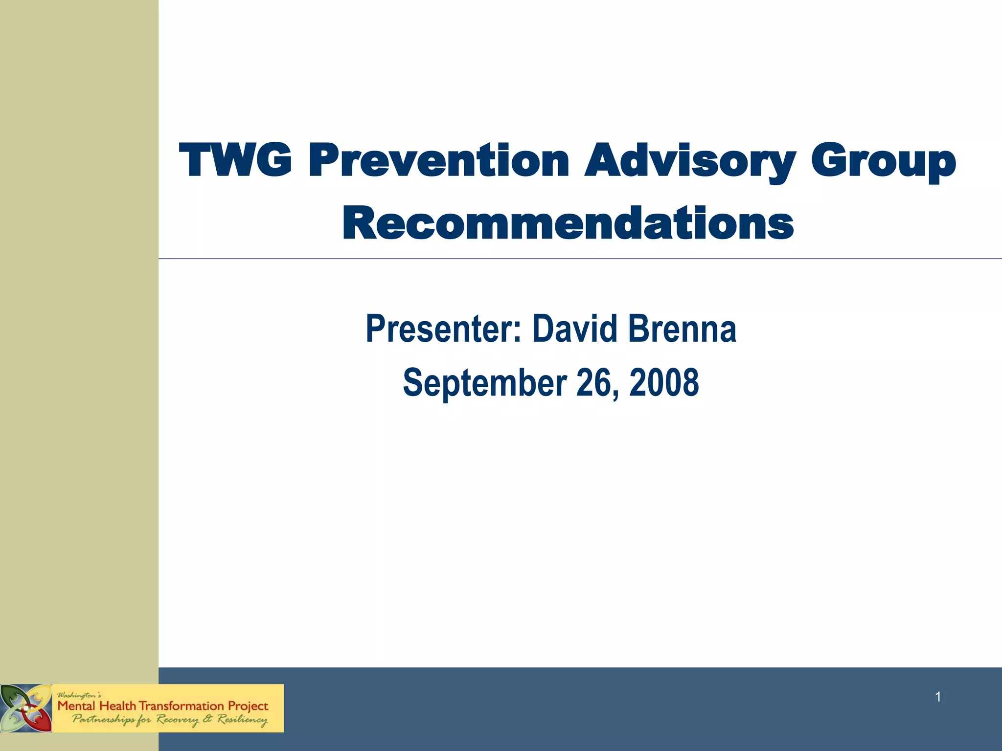 Twg Prevention Recommendations | PPT