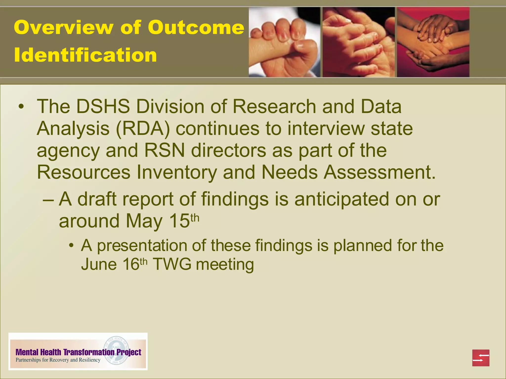 Transformation Work Group (TWG) Meeting Presentation (04-21-2006) | PPS