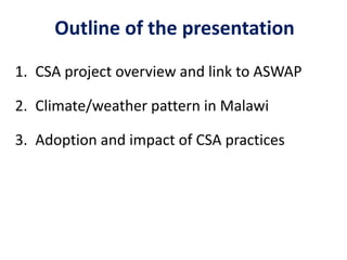Climate/weather patterns in Malawi & determinants of adoption of CSA | PDF