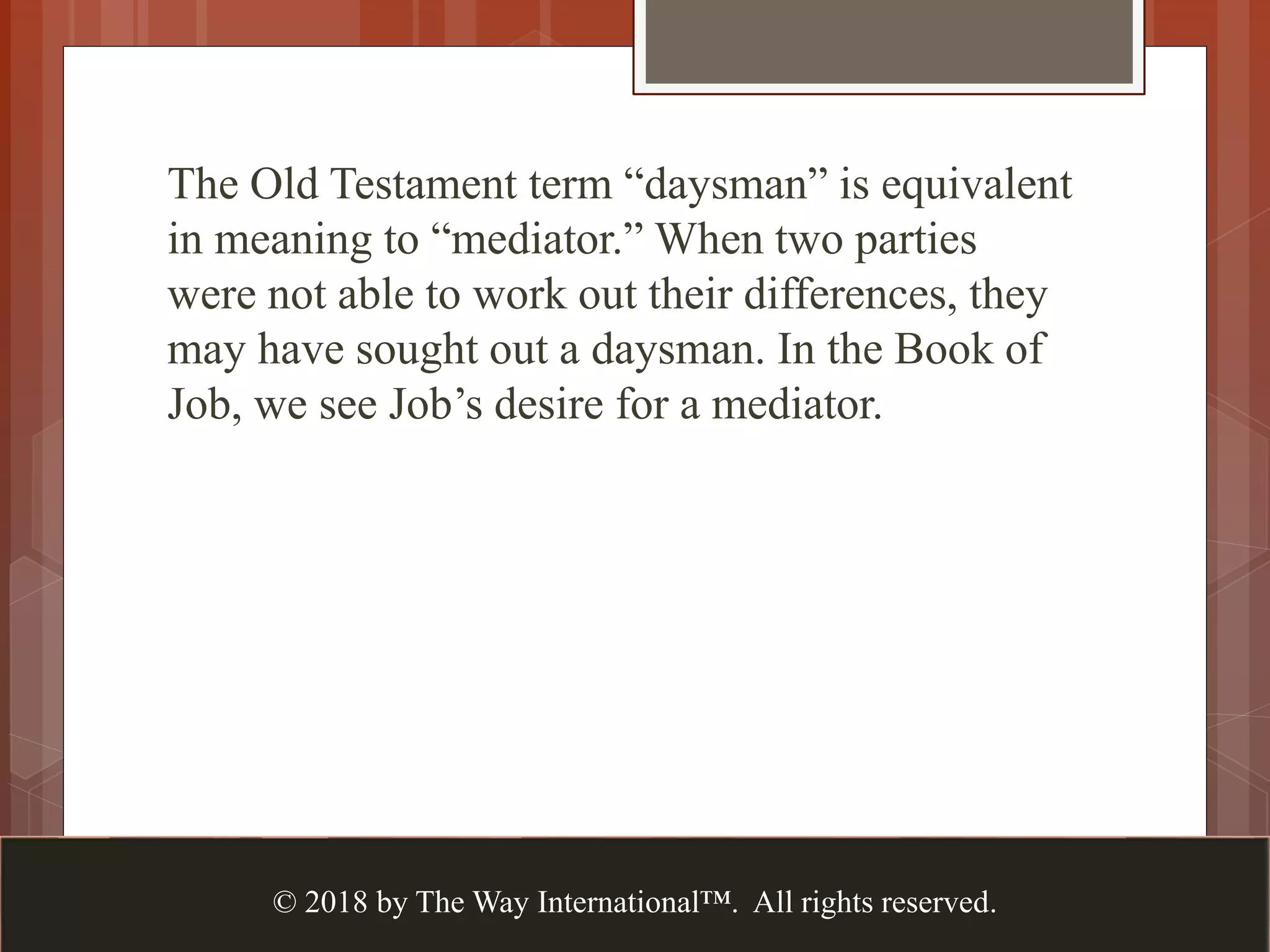 Jesus Christ: Our Mediator | PPT | Free Download