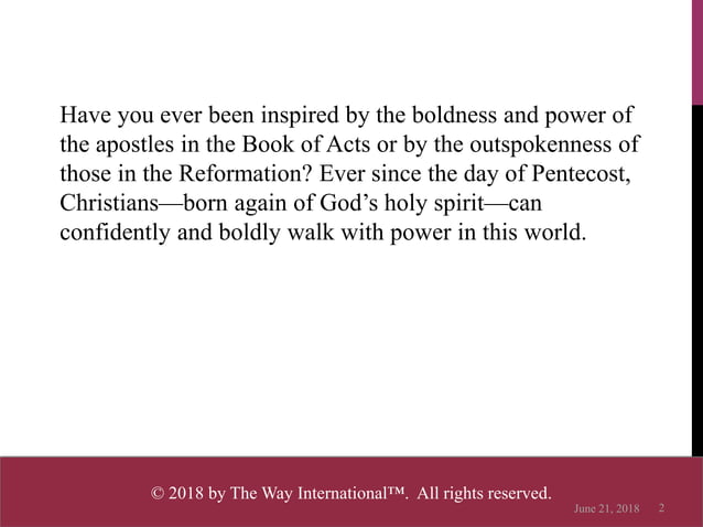 Boldly Walking with Power | PPT