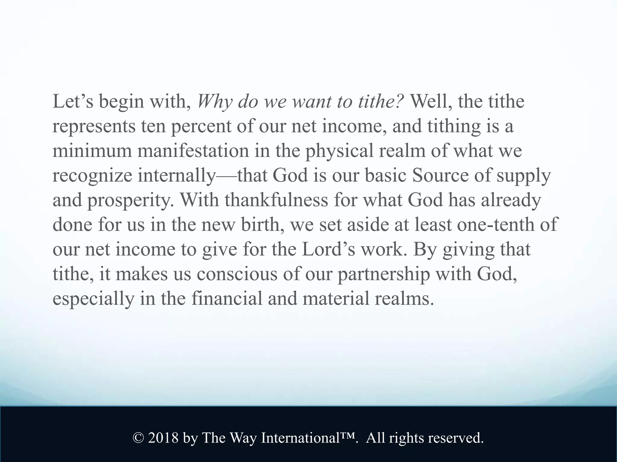 Why Tithe and Why Abundantly Share? | PPTX