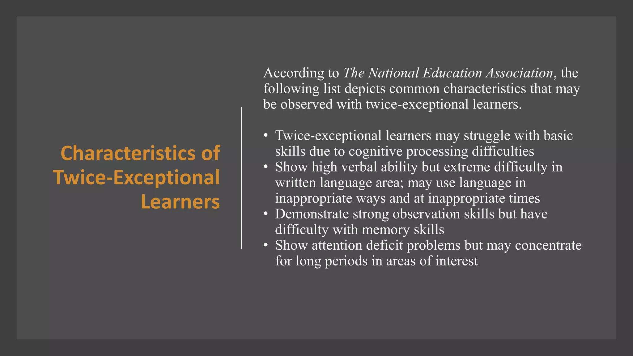 Twice exceptional learners | PPT