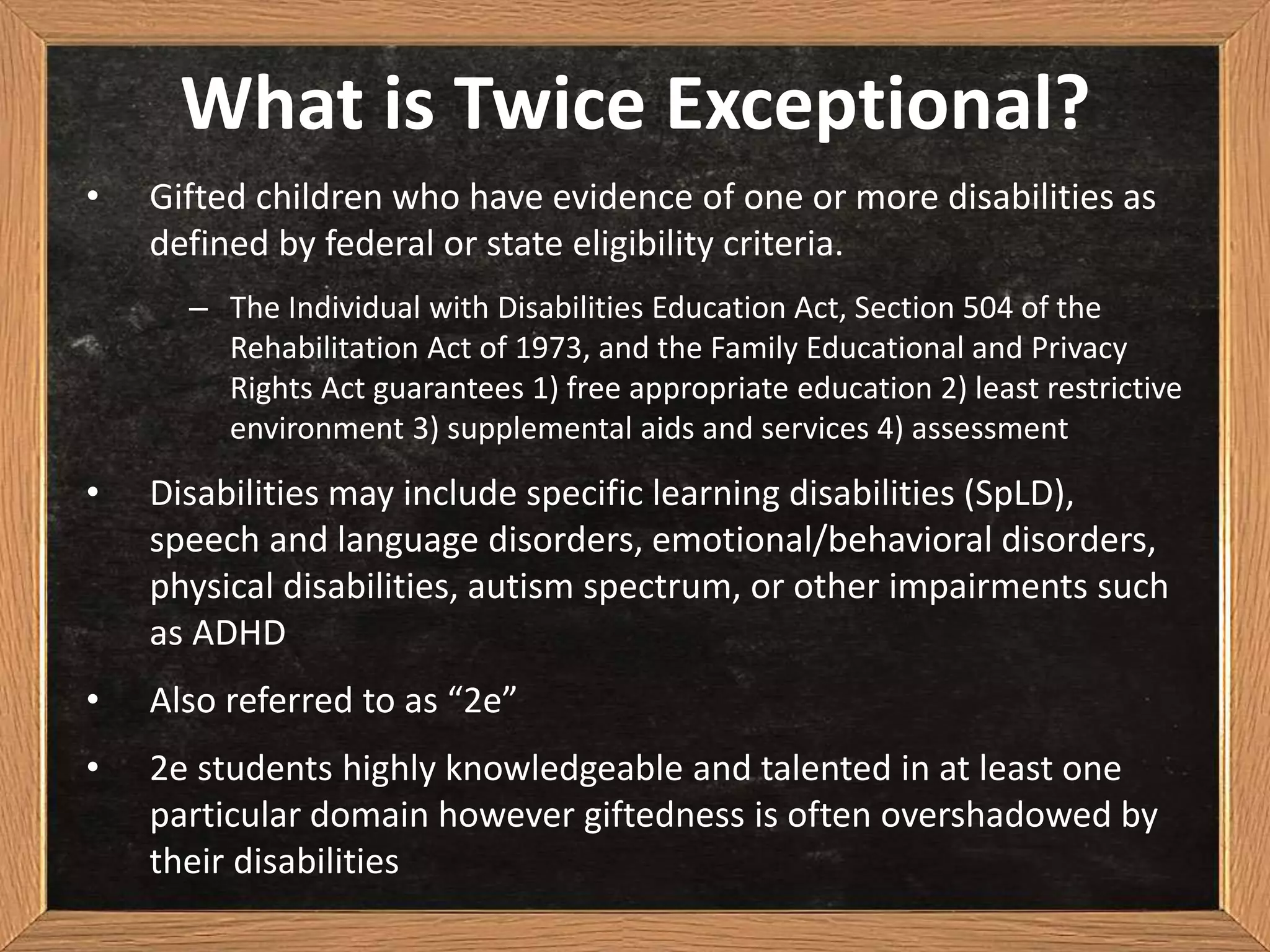 Mental Health & Learning Strategies for Twice Exceptional 2e Children | PPT | Physical Therapy ...