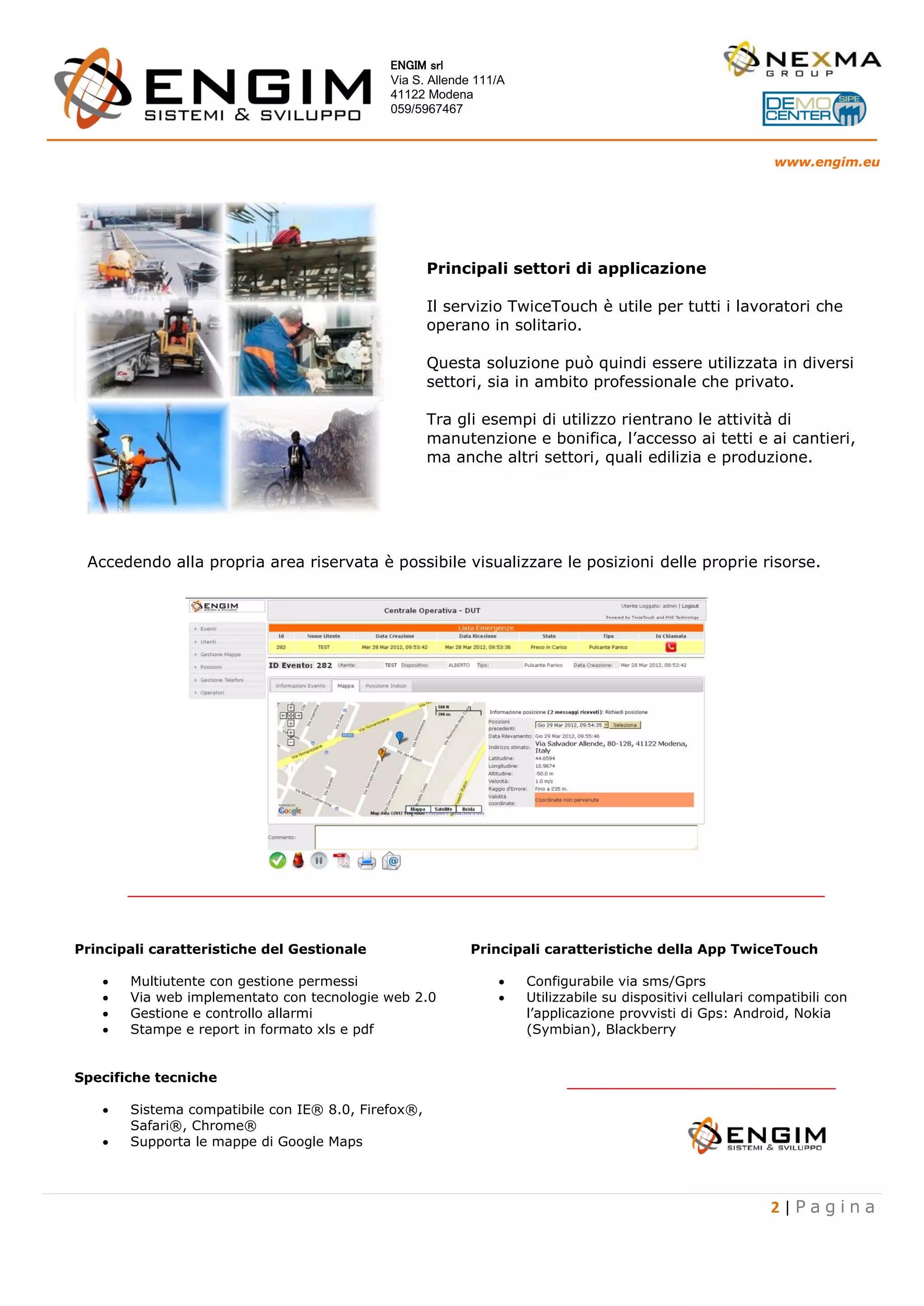 Twice Touch - Scheda prodotto | PDF
