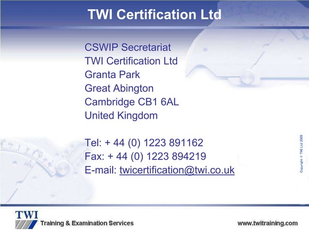 TWI CSWIP 3.1 00 Introduction (1).ppt | Careers