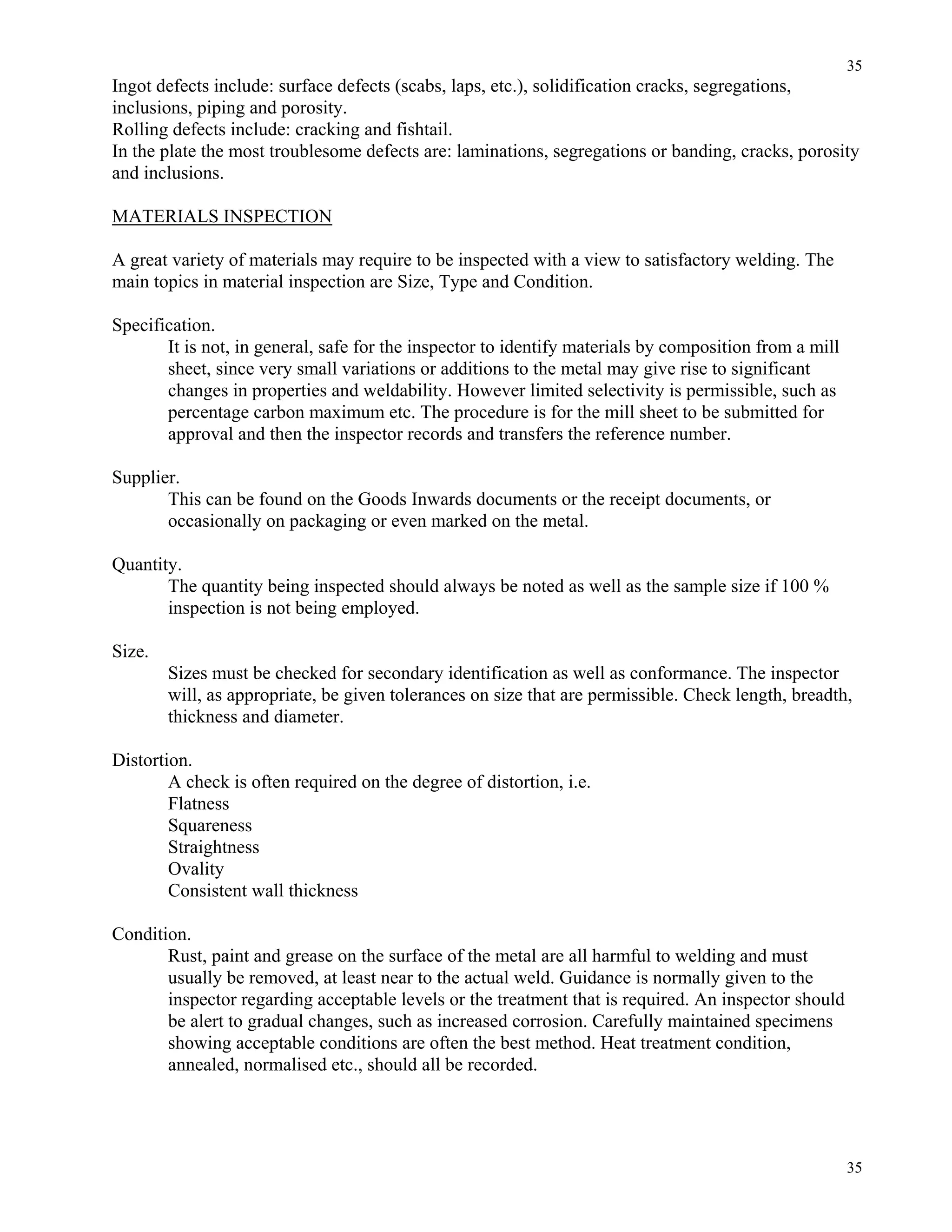Twi cswip welding inspection notes and questions | PDF