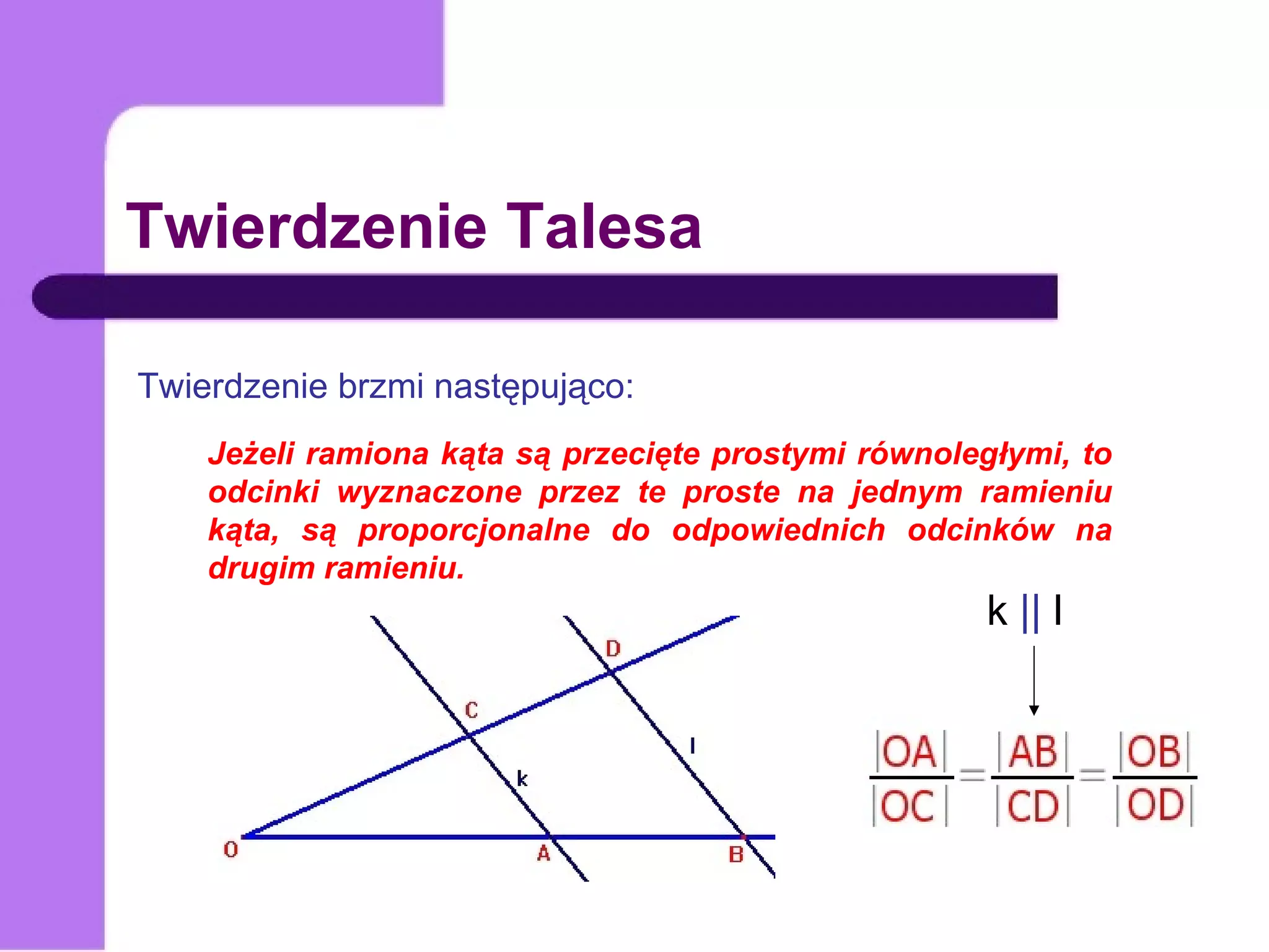 Twierdzenie Talesa | PPT