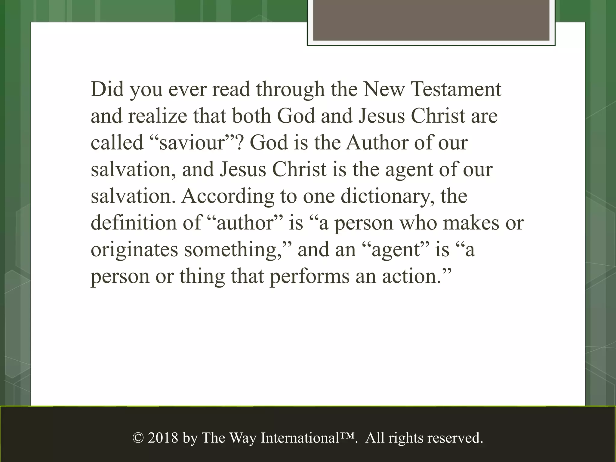 Jesus Christ: Our Savior | PPTX