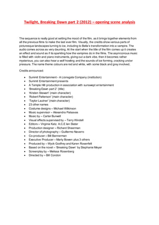 Twilight opening sequence | DOCX