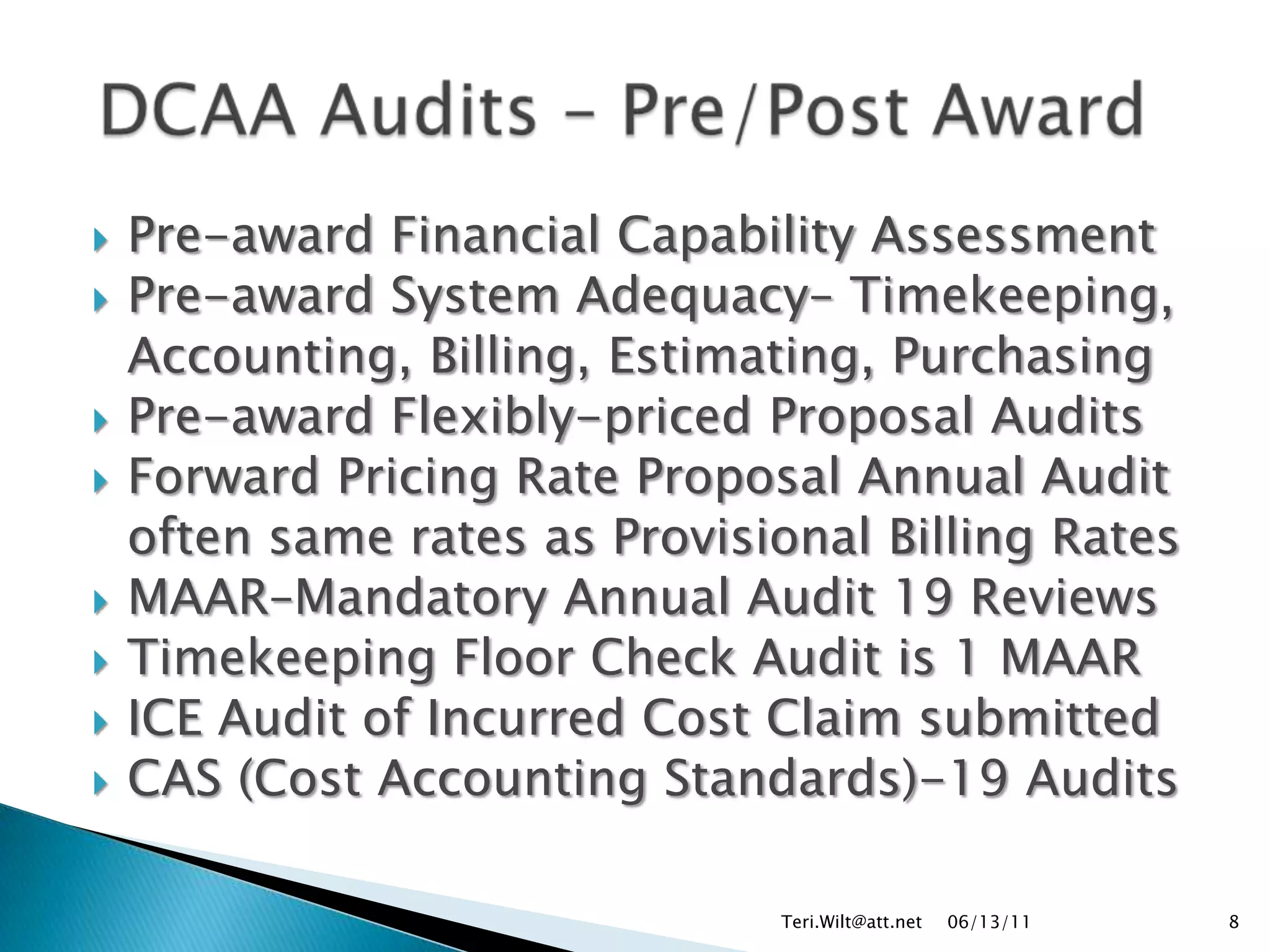 DCAA Compliance Summary 06.13.11