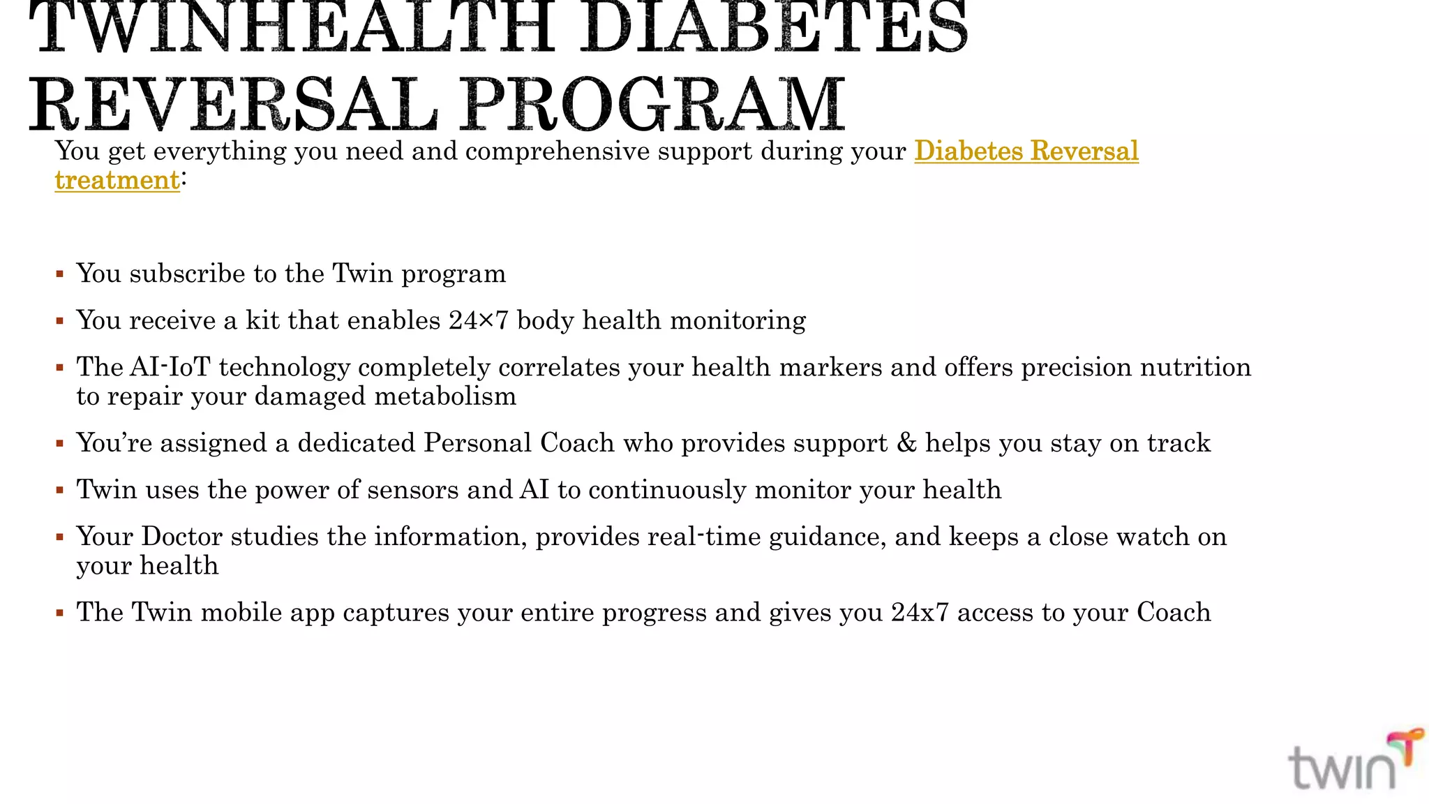 Twin health-best-diabetes-reversal-program-in-india | PPTX