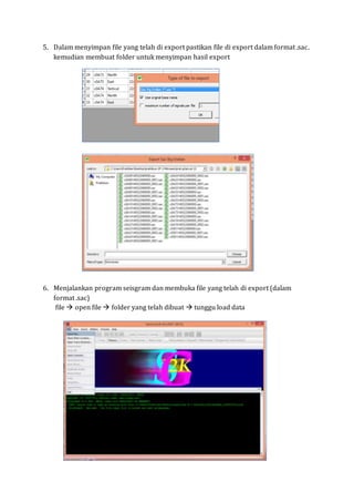 langkah - langkah picking gelombang p dan s dengan software seisgram | DOCX