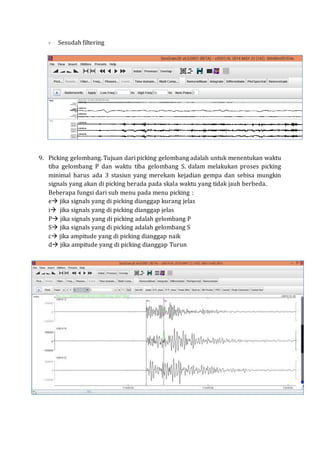 langkah - langkah picking gelombang p dan s dengan software seisgram | DOCX