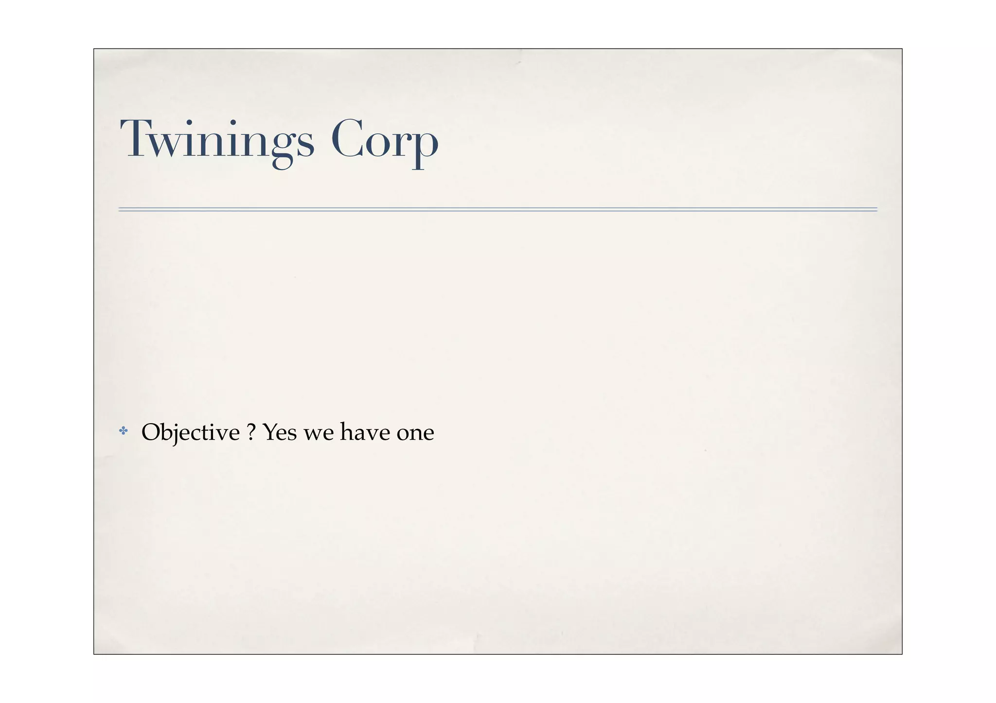 Twinings Corp | PDF