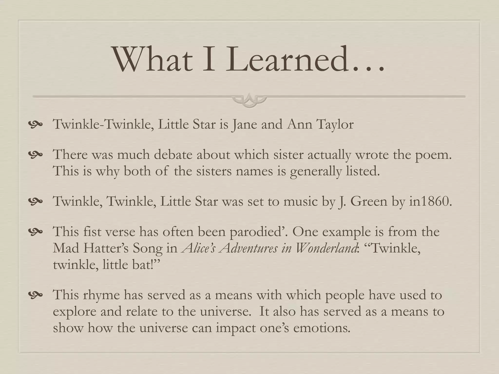 Twinkle twinkle little star | PPTX