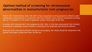 Management of monochorionic pregnancy | PPTX
