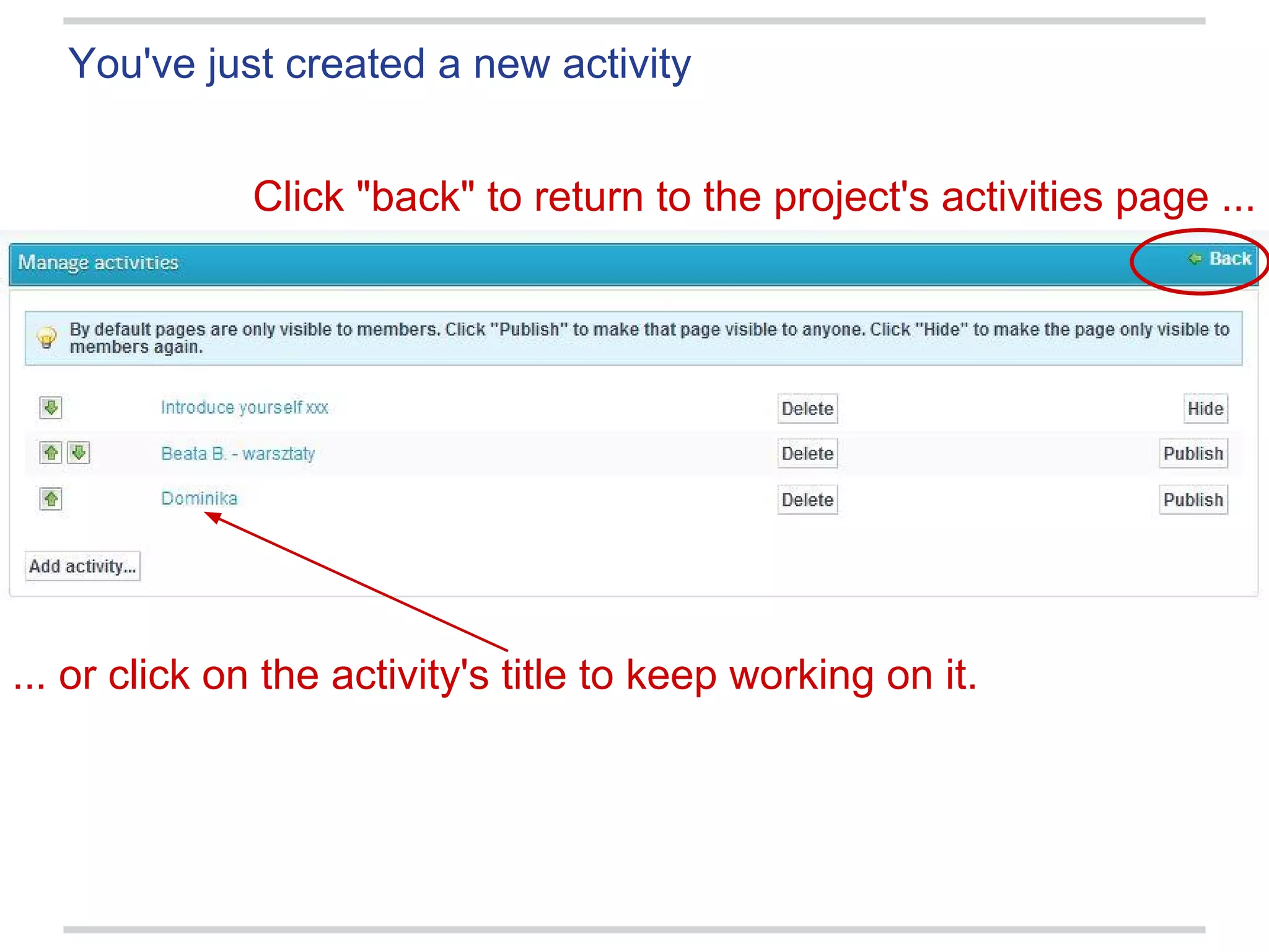 Twin space (4) manage activities | PDF