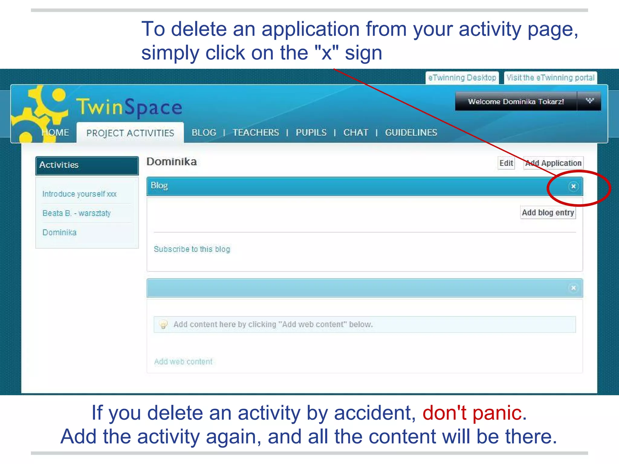 Twin space (4) manage activities | PDF