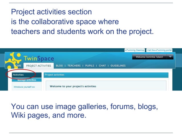 Twin space (4) manage activities | PDF