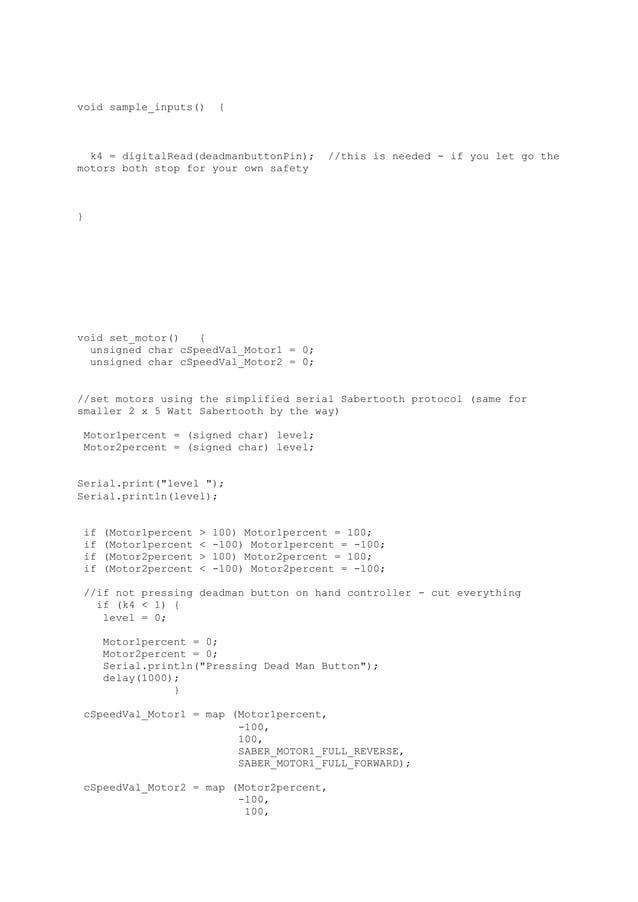 Twin wheeler modified for arduino simplified serial protocol to sabertooth v2 | PDF