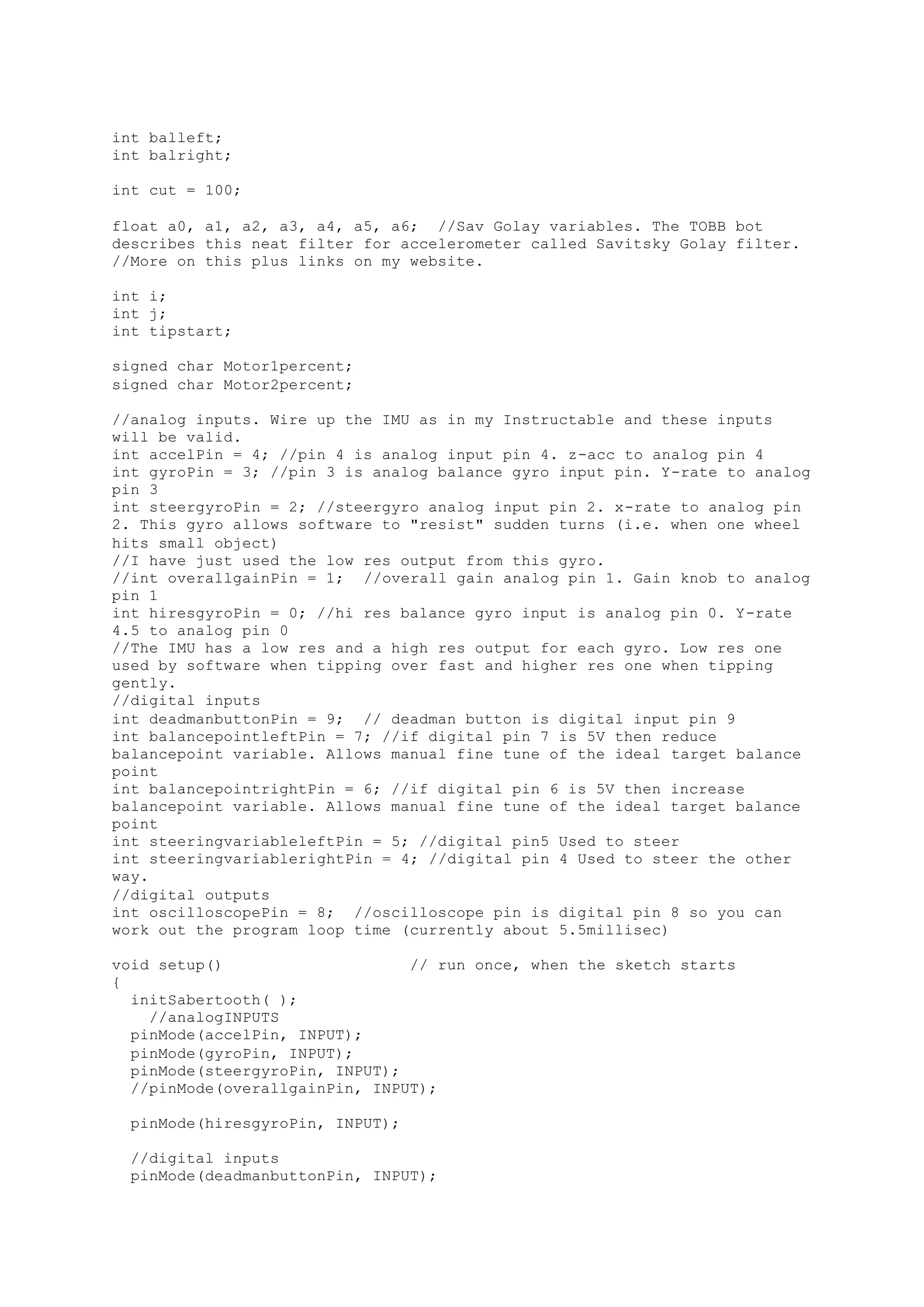 Twin wheeler modified for arduino simplified serial protocol to sabertooth v22 | DOCX
