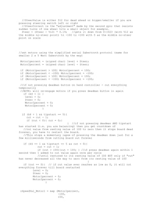 Twin wheeler modified for arduino simplified serial protocol to sabertooth v22 | DOCX