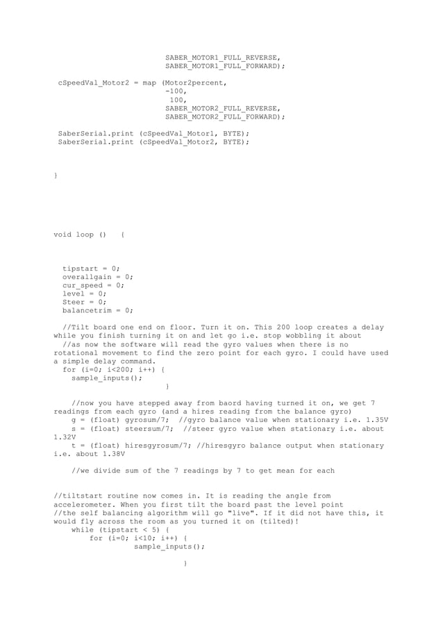 Twin wheeler modified for arduino simplified serial protocol to sabertooth v22 | DOCX