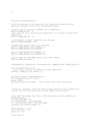 Twin wheeler modified for arduino simplified serial protocol to sabertooth v22 | DOCX