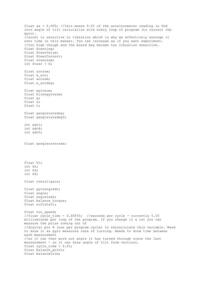 Twin wheeler modified for arduino simplified serial protocol to sabertooth v22 | DOCX