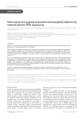 Twin zygosity nipt | PDF