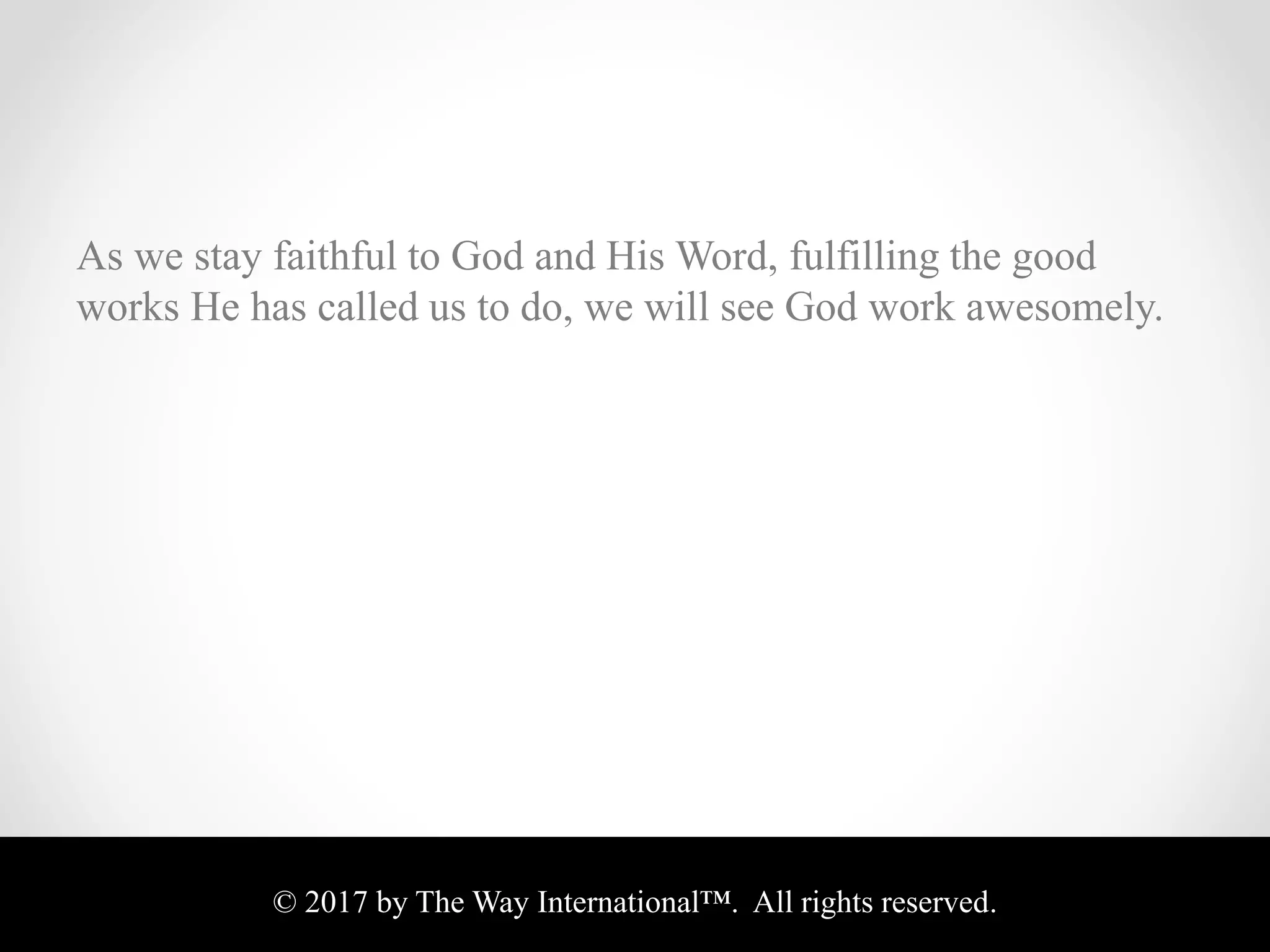 Staying Faithful to God | PPTX