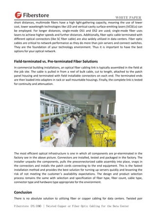 Twisted copper or fiber optic cabling for the data center | PDF