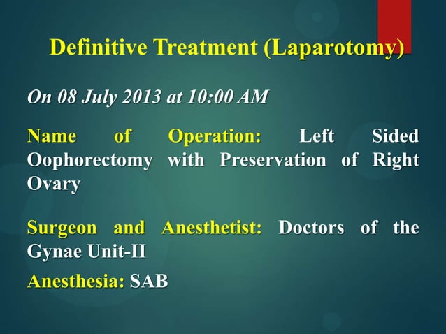 Presentation on Twisted ovarian cyst by Dr. Monnaf | PPTX | Digestive ...