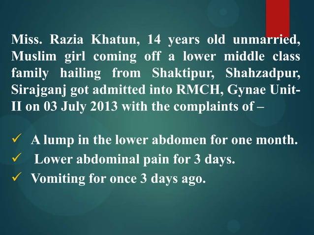 Presentation on Twisted ovarian cyst by Dr. Monnaf | PPTX | Digestive ...