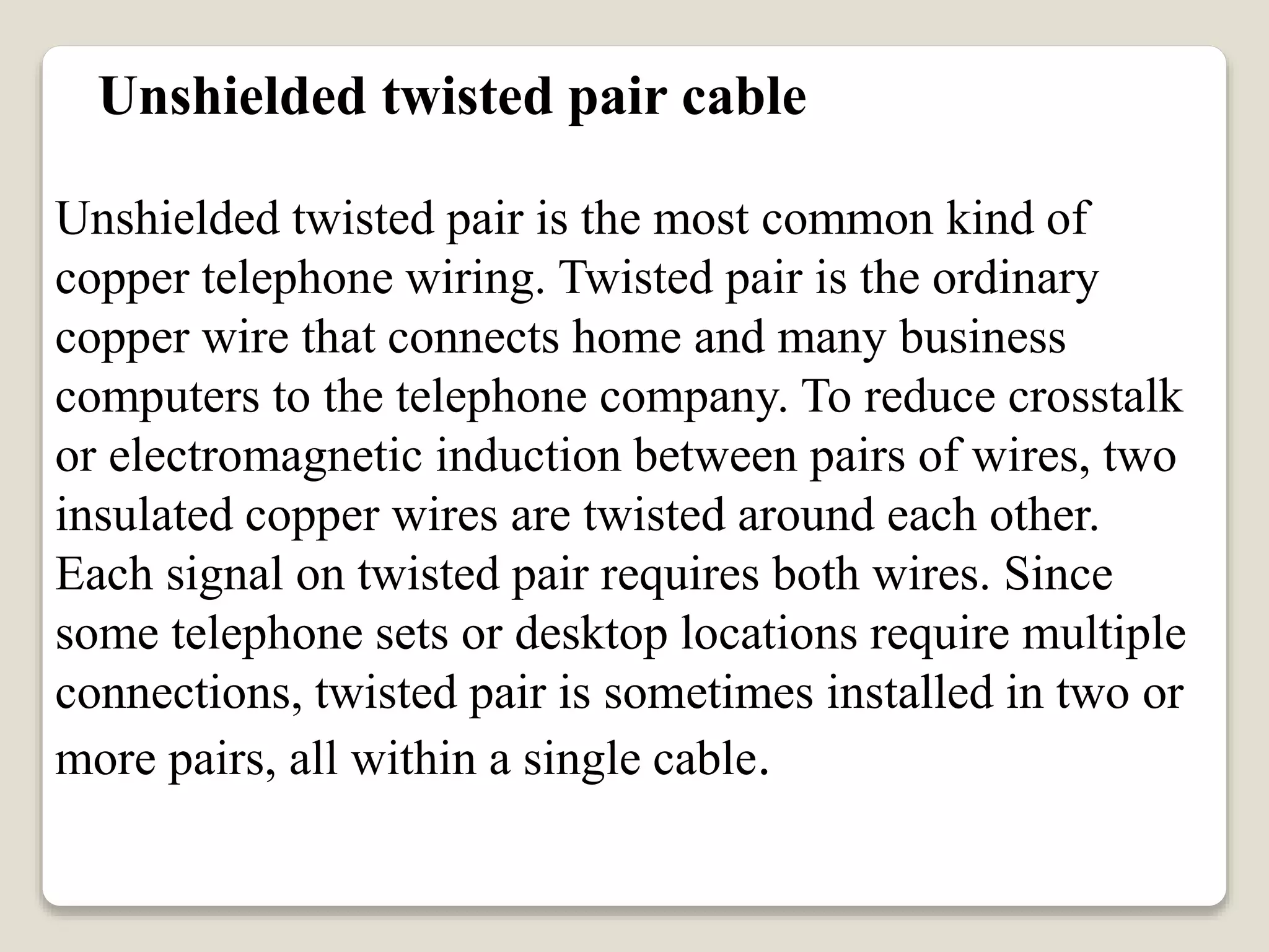 Twisted pair cable | PPTX