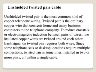Twisted pair cable | PPTX