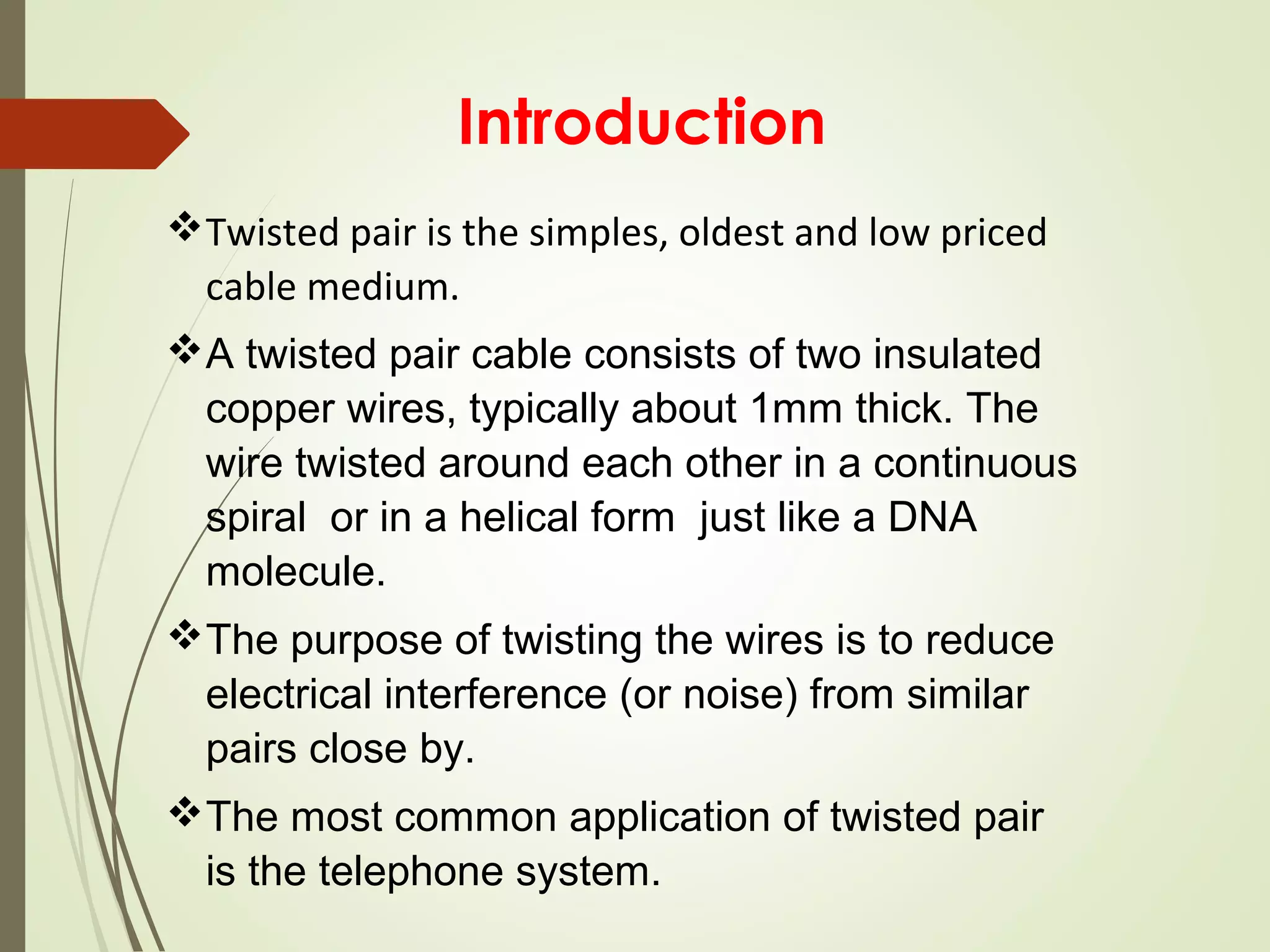 Twisted pair cable | PPT | Computer Networking | Computing