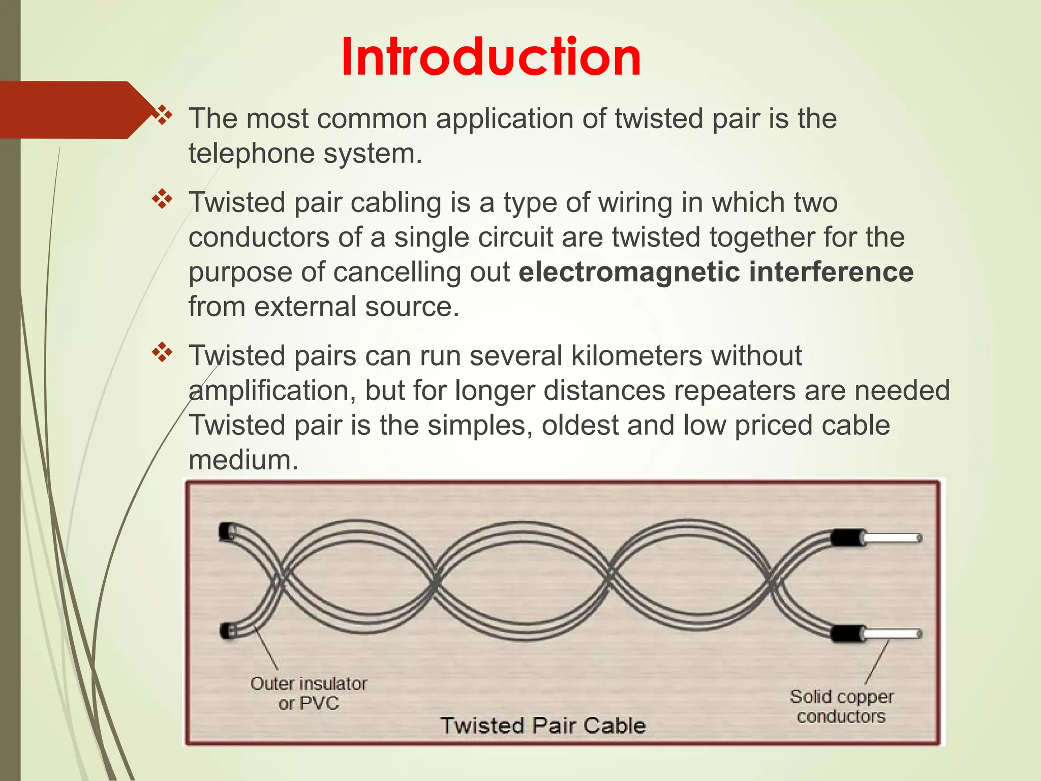 Twisted pair cable | PPT | Computer Networking | Computing