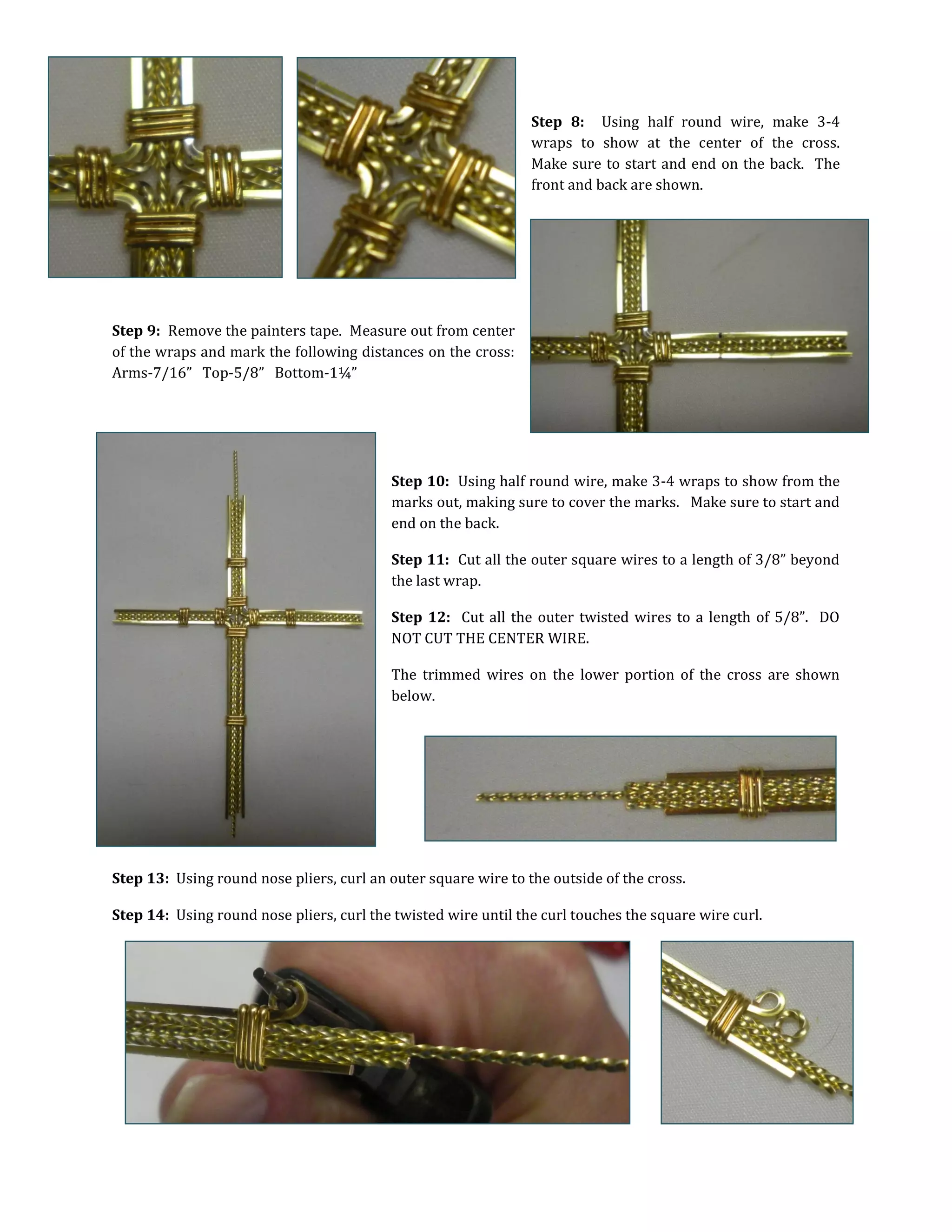 Twisted Wire Wrapped Cross Pendant Tutorial | PDF