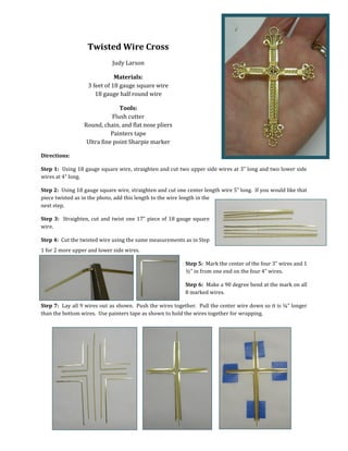 Twisted Wire Wrapped Cross Pendant Tutorial | PDF