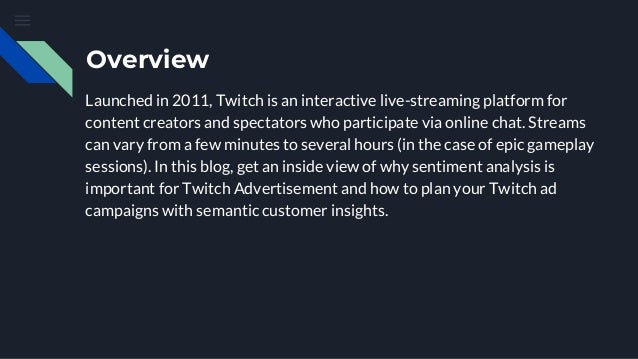 Twitch Analytics With Sentiment Mining.pptx | Internet | Computing