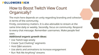 Twitch Growth Tips: Why View Count Still Matters | PPT