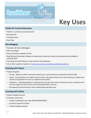 Why Tweet? Handout | PDF