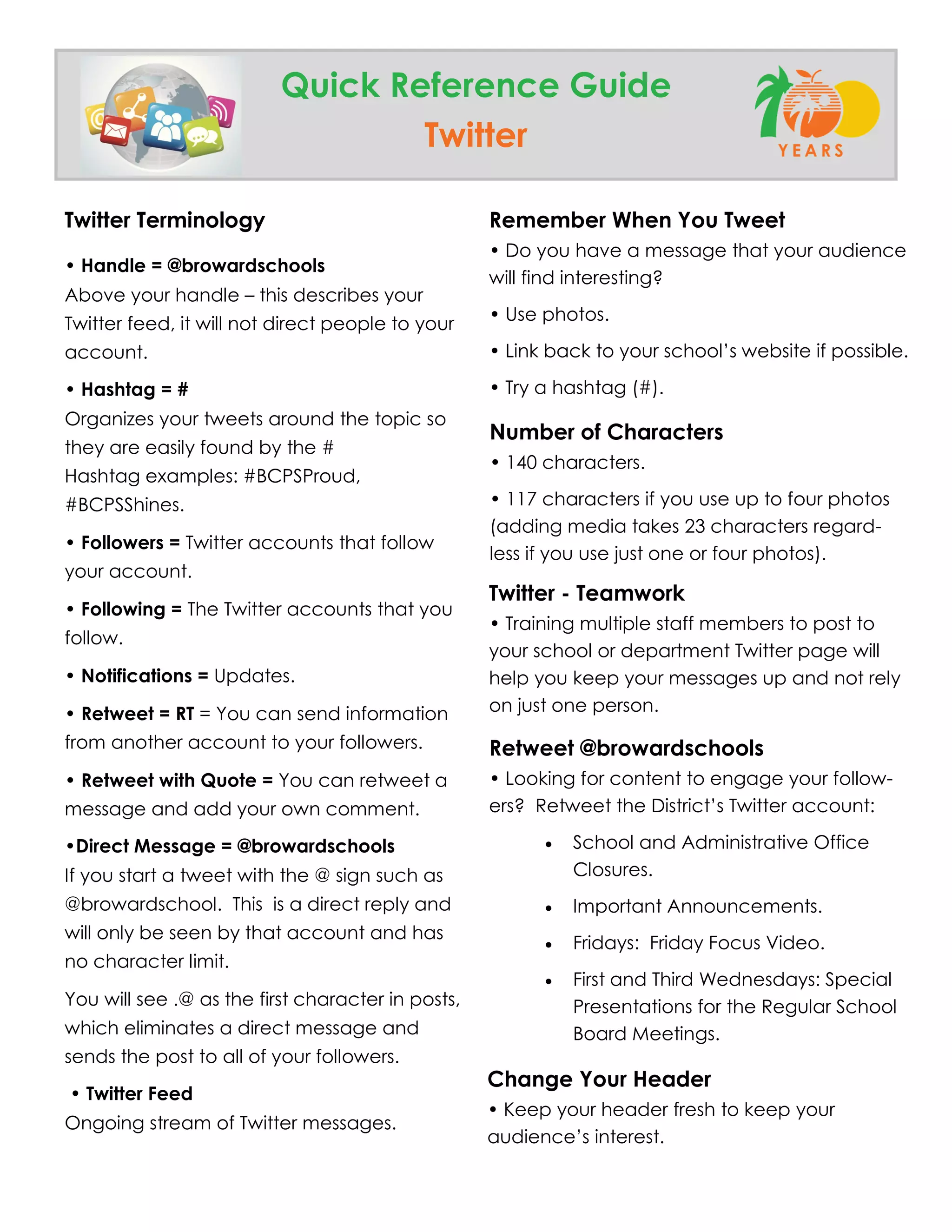 Twitter - Quick Reference Guide | PDF