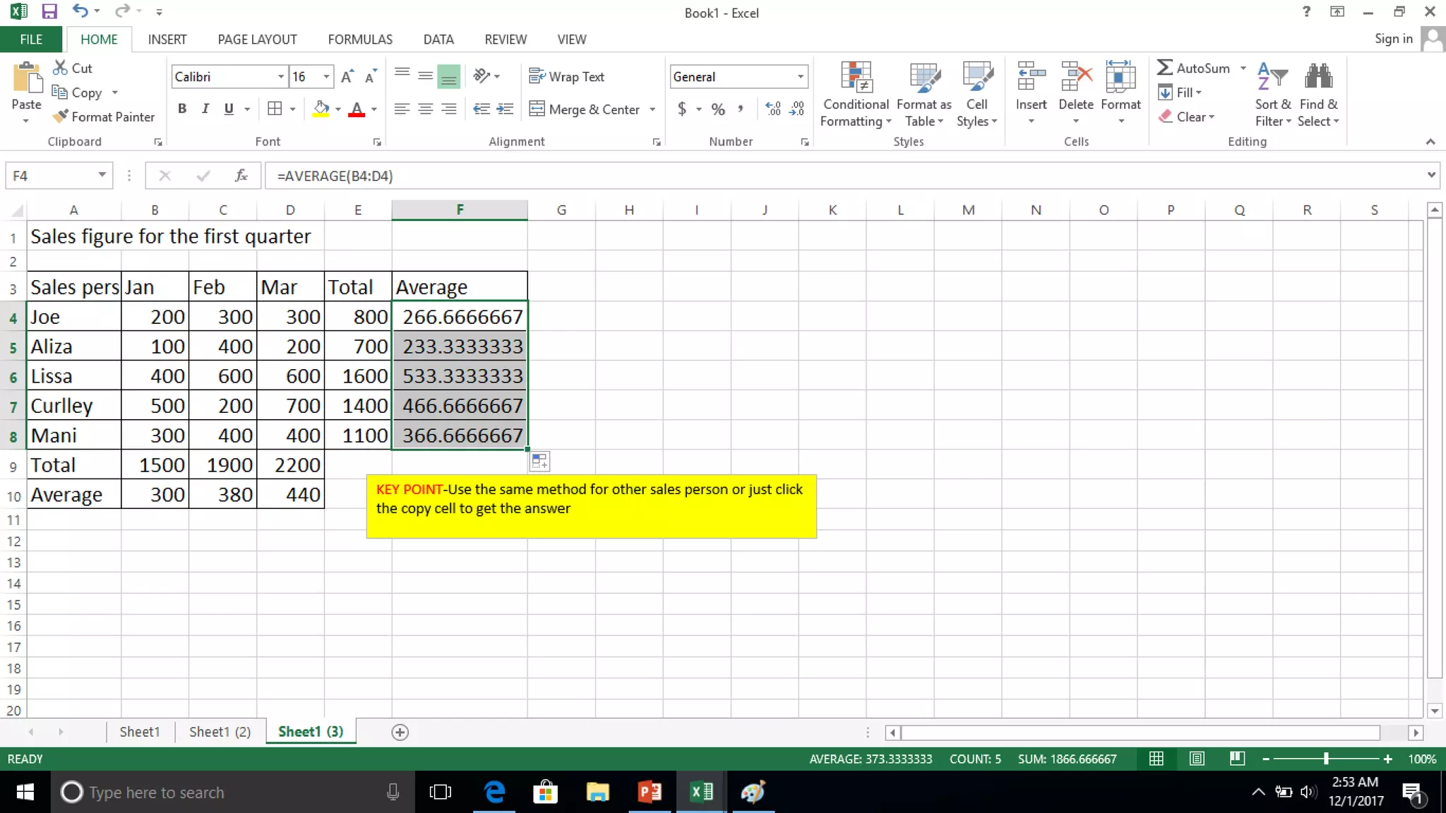 How to create Average Function | PPT