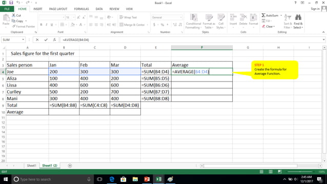How to create Average Function | PPT