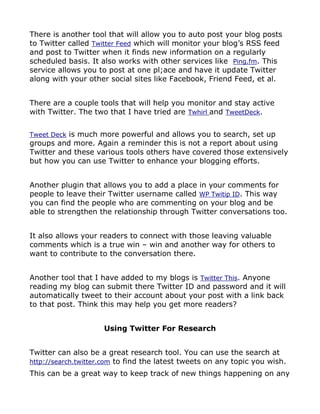 Twitter and word_press | PDF | Social Networking | Internet